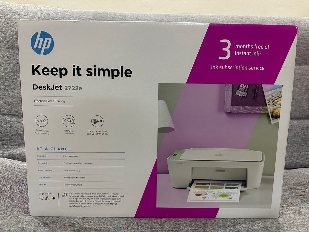 HP DeskJet 2722e All in One Printer, Computers & Tech, Printers ...