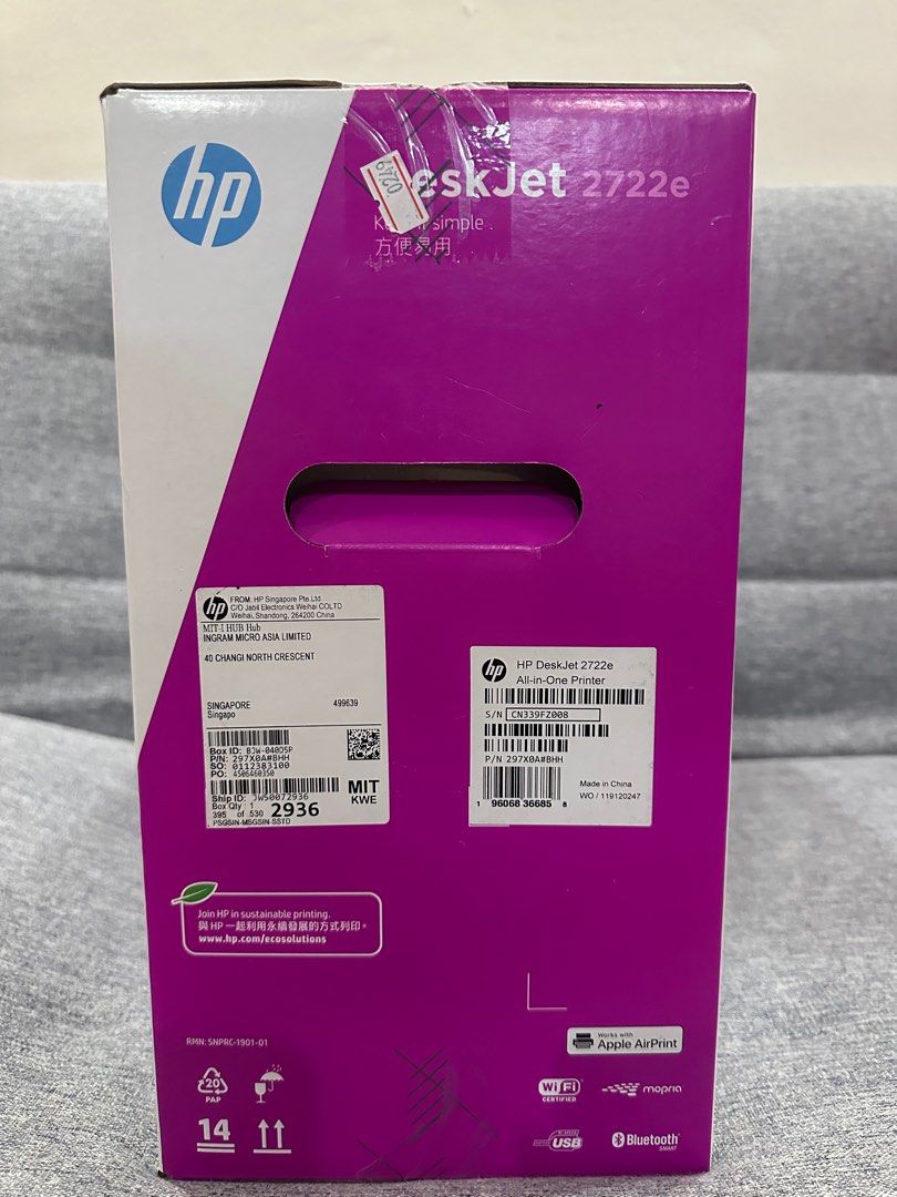 HP DeskJet 2722e All in One Printer, Computers & Tech, Printers ...