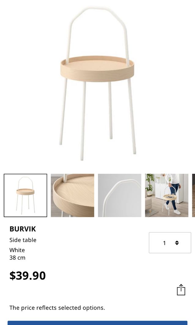 ikea burvik, Furniture & Home Living, Furniture, Tables & Sets on Carousell