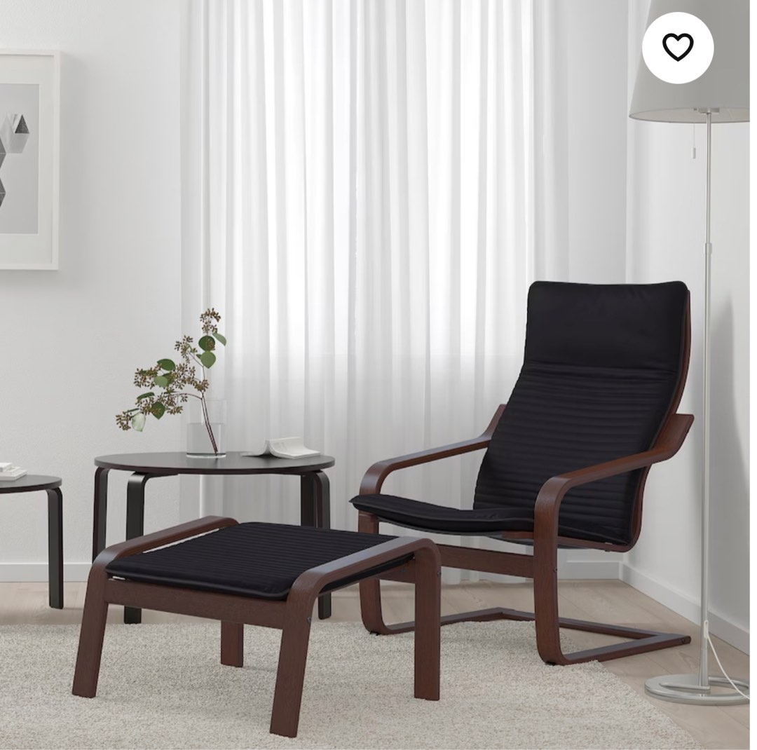 IKEA Poang Arm Chair and Leg Rest, Furniture & Home Living, Furniture ...