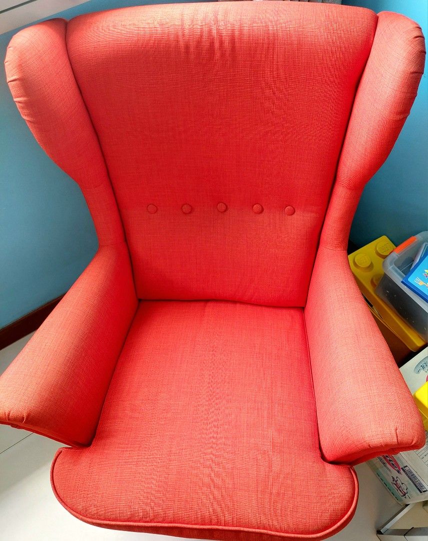 IKEA STRANDMON Wing Chair, Furniture & Home Living, Furniture, Chairs ...