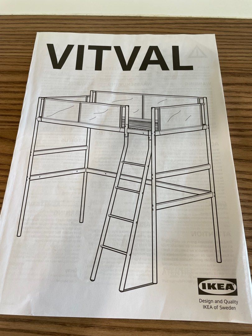 IKEA Vitval loft bed, Furniture & Home Living, Furniture, Bed Frames ...