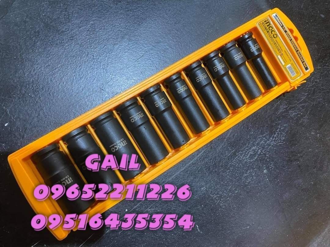 INGCO 10pcs 1/2” Drive Deep Impact Socket Set - HKISSD12102L on Carousell