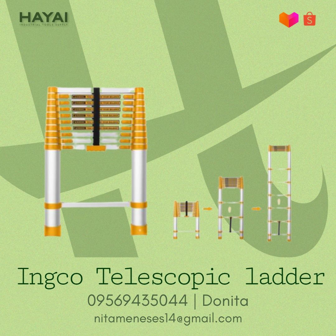 Ingco Telescopic ladder, Commercial & Industrial, Industrial Equipment ...