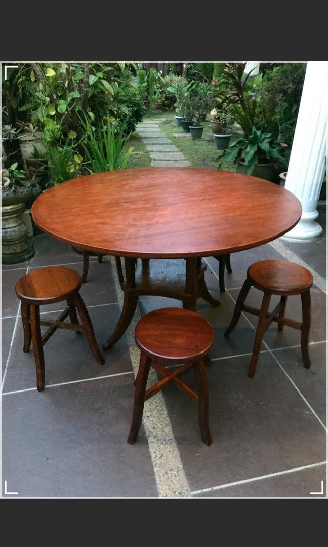 Last Century Chengal Wood Kopitiam Table Set FVUn3000922a11, Hobbies ...
