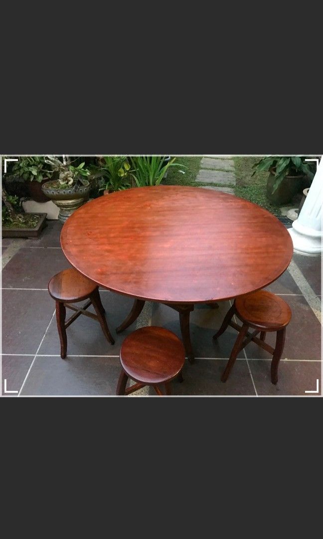 Last Century Chengal Wood Kopitiam Table Set FVUn3000922a11, Hobbies ...