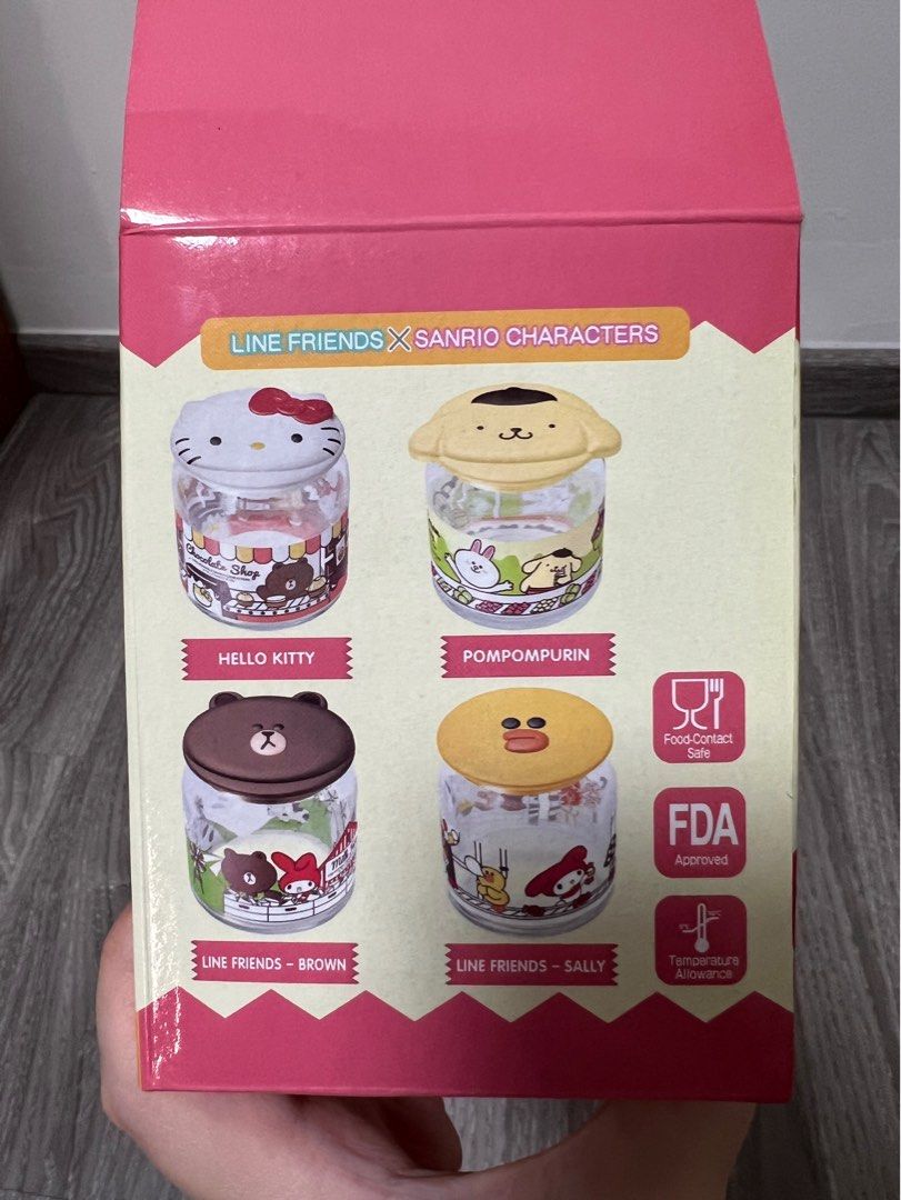 Line Friends x Sanrio Glass Container Collection, Hobbies & Toys ...