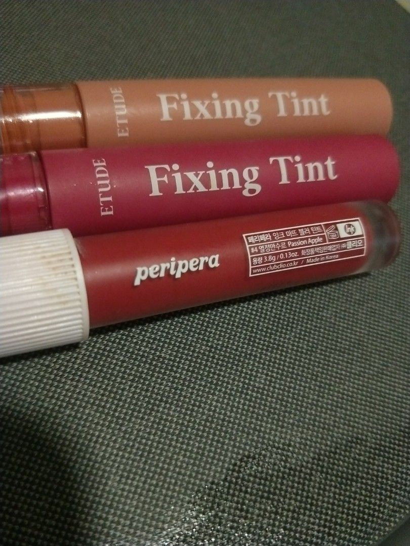 lip tints (peripera ink matte blur tint, etude house fixing tints ...