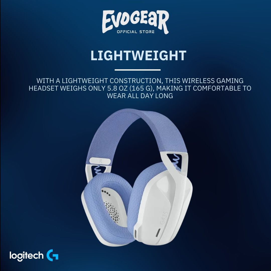 Logitech G435 LIGHTSPEED Gaming Headset, Audio, Headphones & Headsets ...