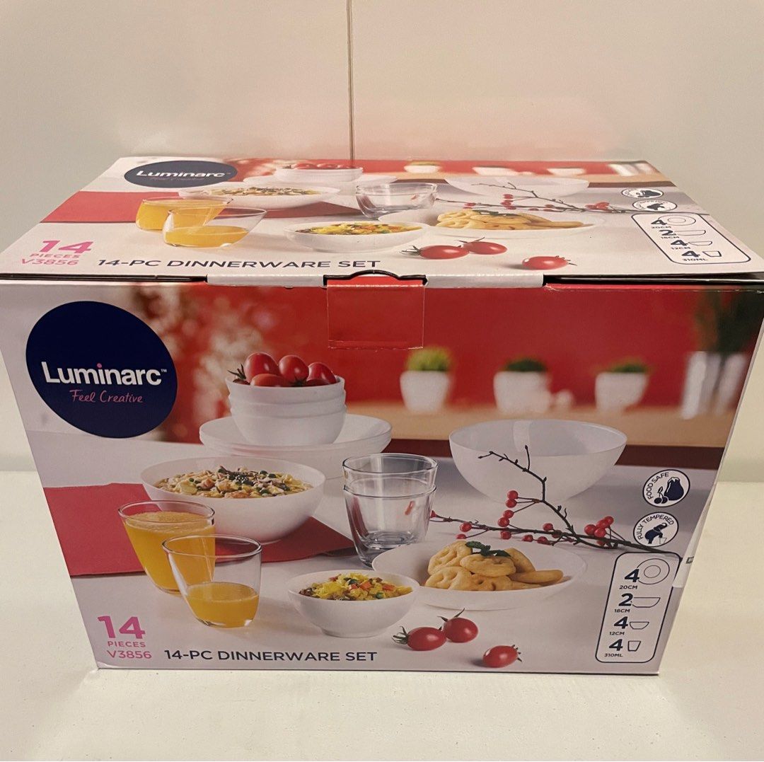 Luminarc 14-piece Dining Set, Furniture & Home Living, Kitchenware ...