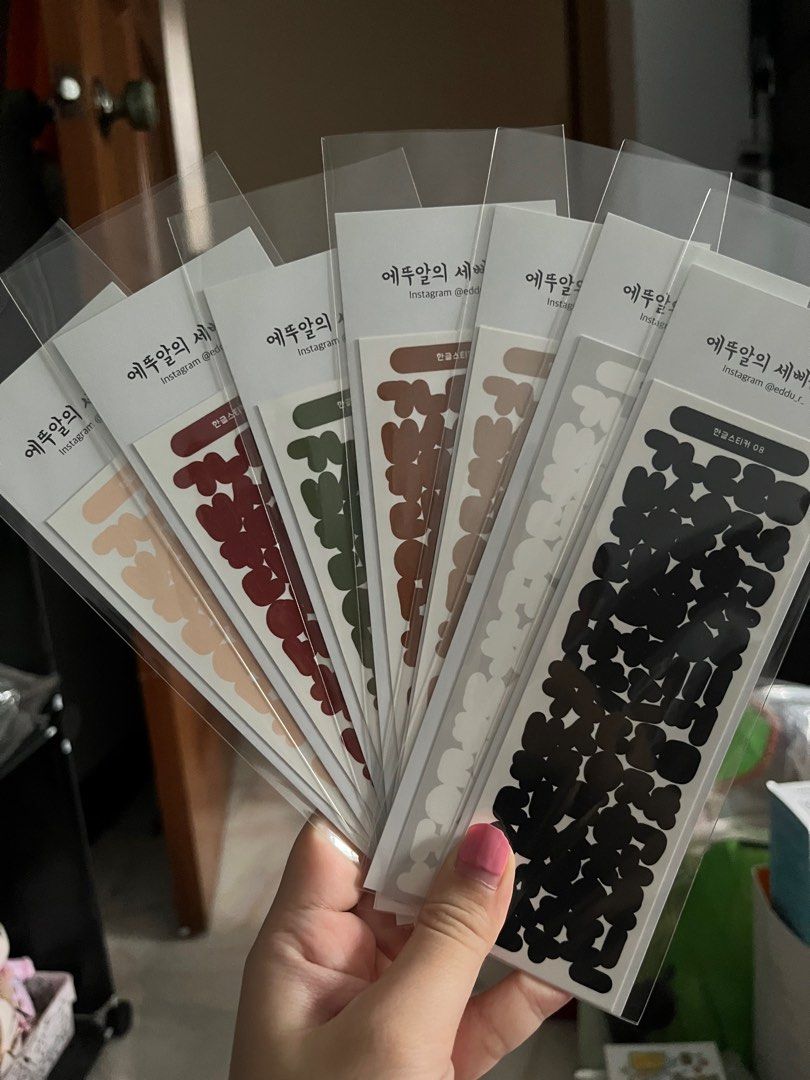 [MADE IN KOREA] Hangul Pack Korean Letter Alphabet Stickers (7 Colors ...