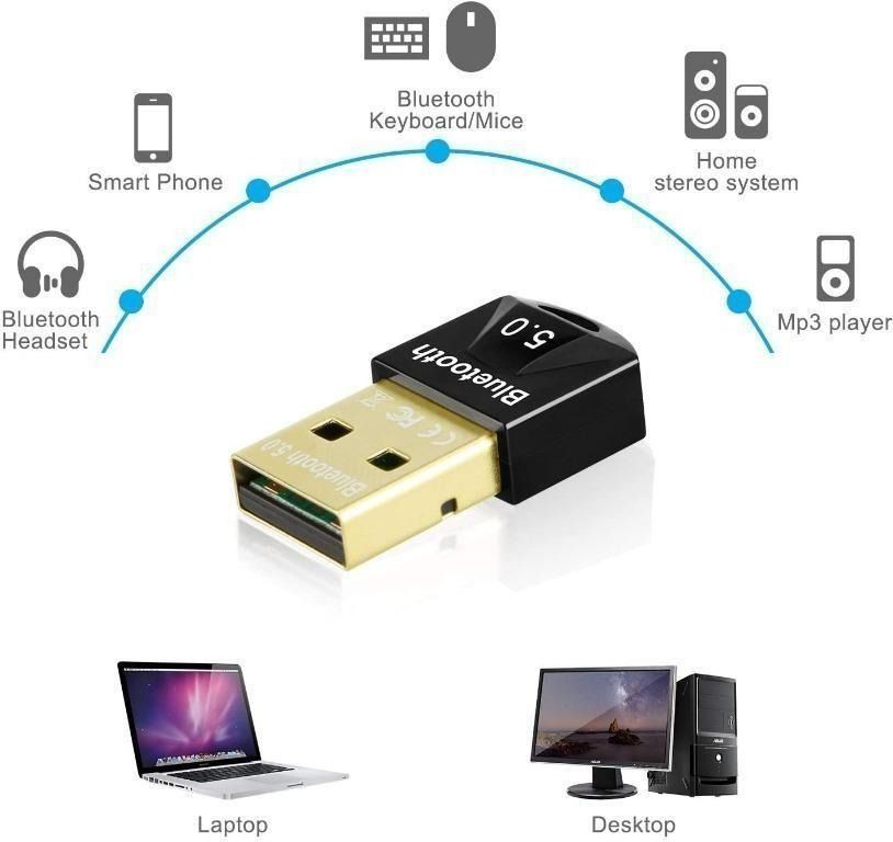 Maxuni Bluetooth 5.0 Usb Dongle Adapter for PC, Bluetooth Receiver for ...