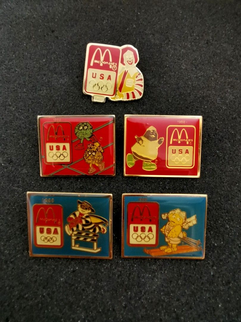 Mcdonald's USA 1988 Olympic Pins(5PCS) Rare and collectible Meet-up Location : Punggol MRT/LRT ...