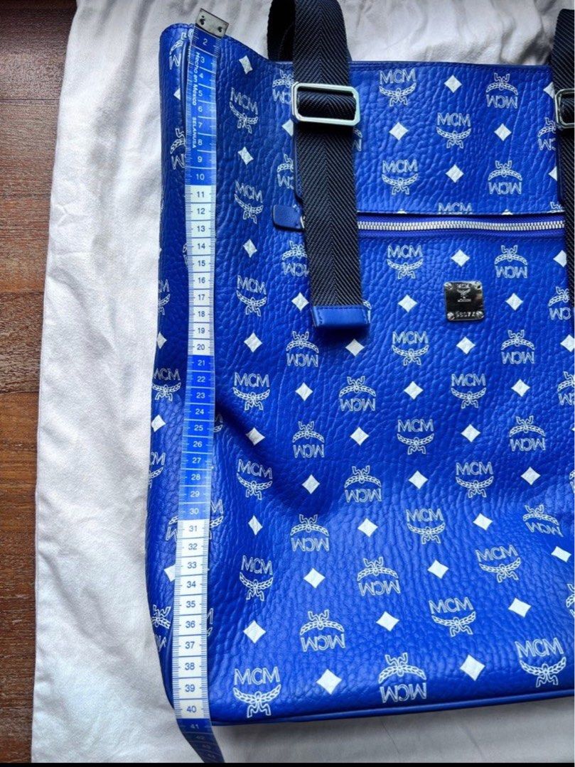 MCM mcm klassik visetos tote bag in blue, Luxury, Bags & Wallets on ...