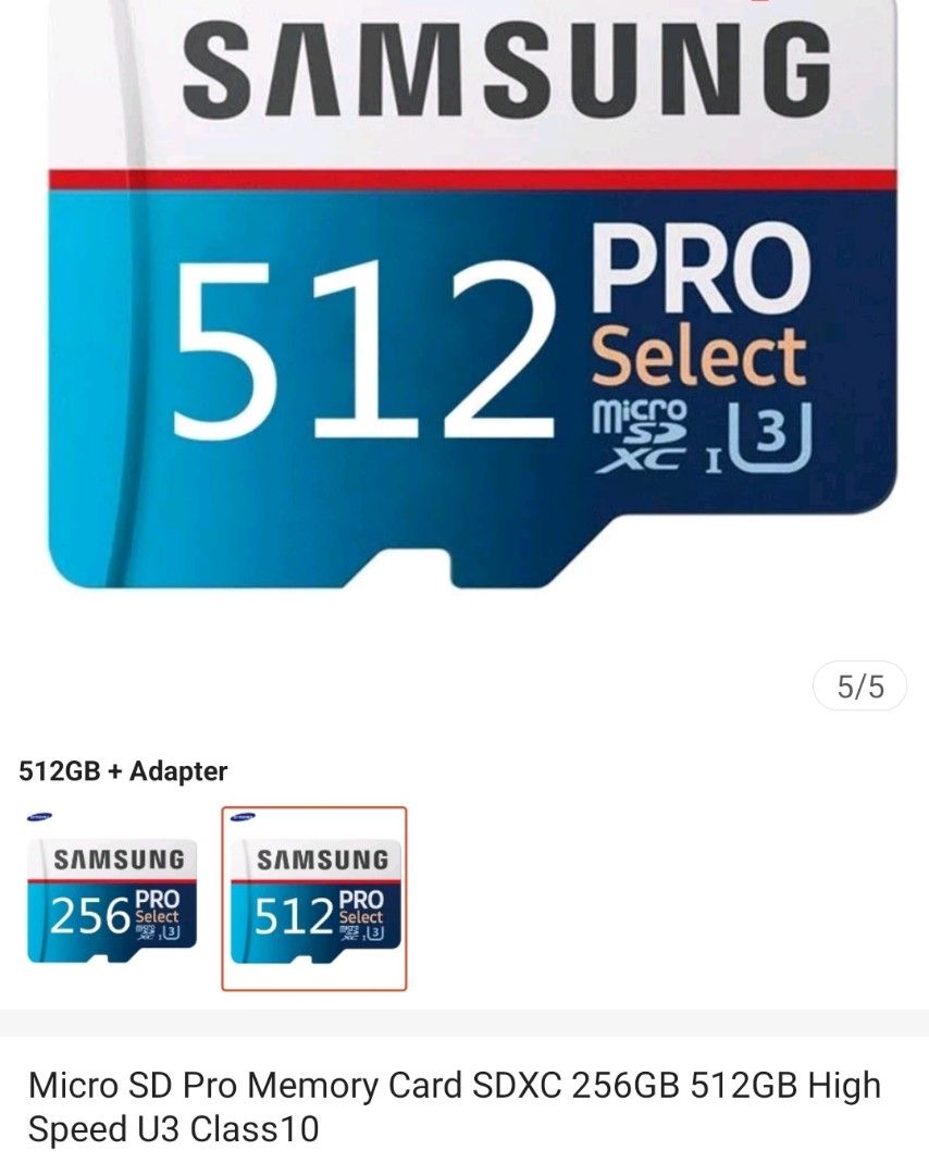 Micro SD Card (512 GB), Computers & Tech, Parts & Accessories, Hard ...