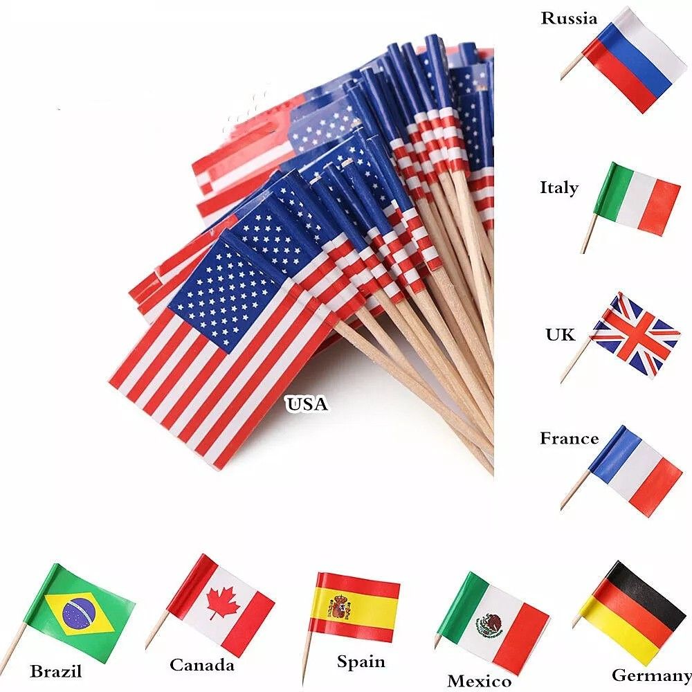 Mini tooth pick flags Olympic country flag mini cocktail toothpicks ...