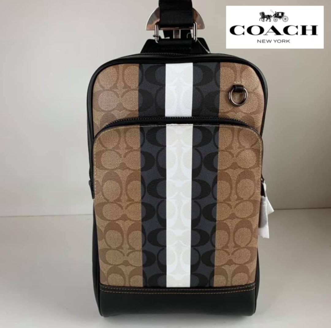 New Coach Original Graham Pack In Blocked Signature Canvas With Varsity ...