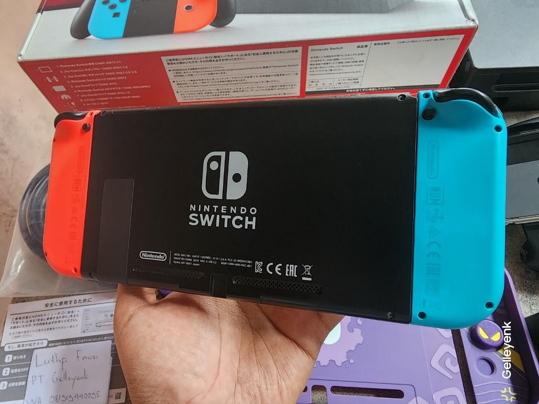 Nintendo Switch v1 Neon Red Blue Fullset CFW Atmos 200GB 00, Video Game ...