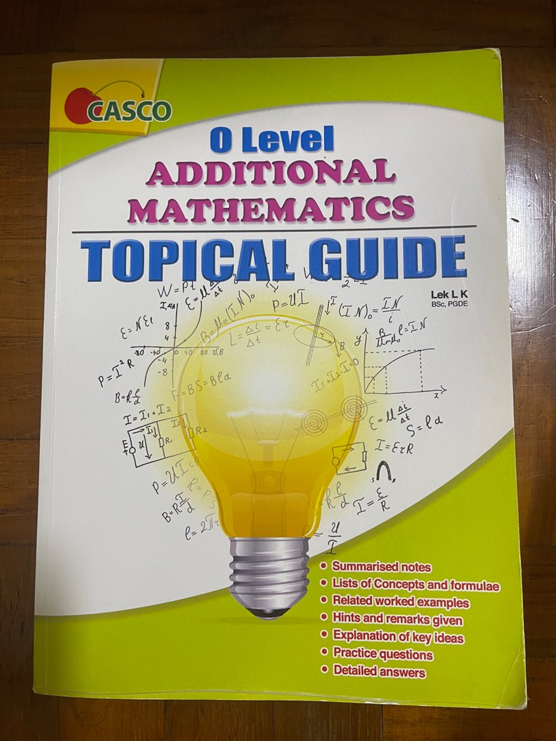 O Level Additional Mathematics Topical Guide, Hobbies & Toys, Books ...