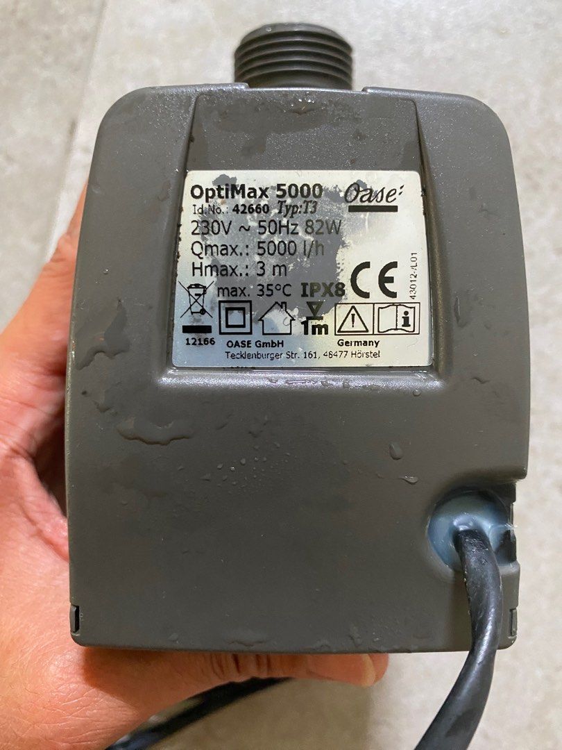 Oase OptiMax 5000 Pump, Pet Supplies, Homes & Other Pet Accessories on Carousell