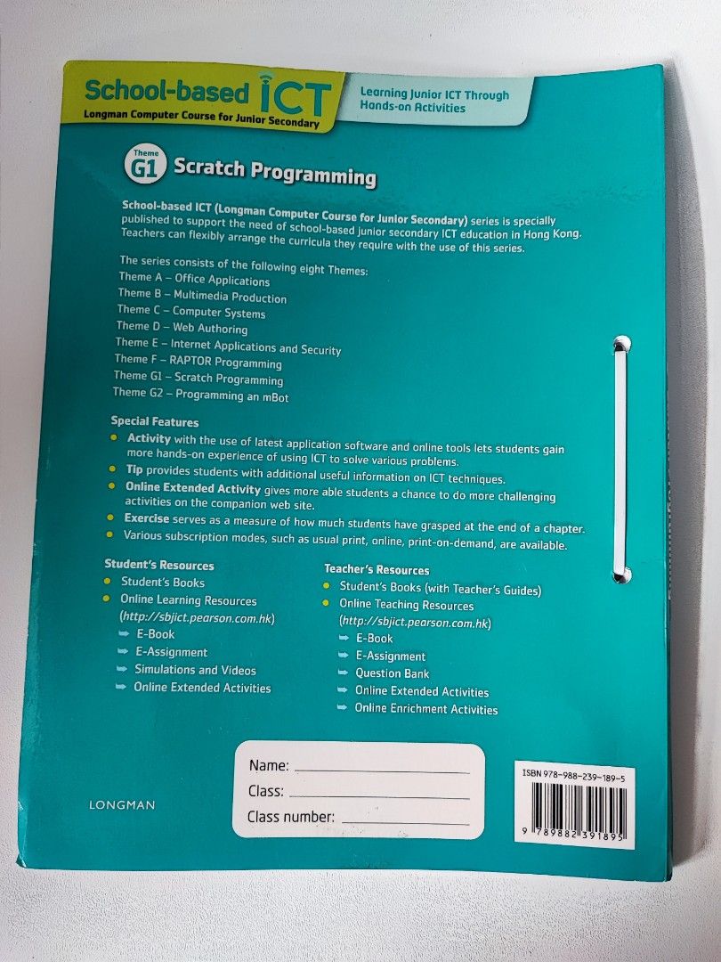 Pearson School-based ICT G1 Scratch Programming, 興趣及遊戲, 書本 & 文具, 教科書 ...