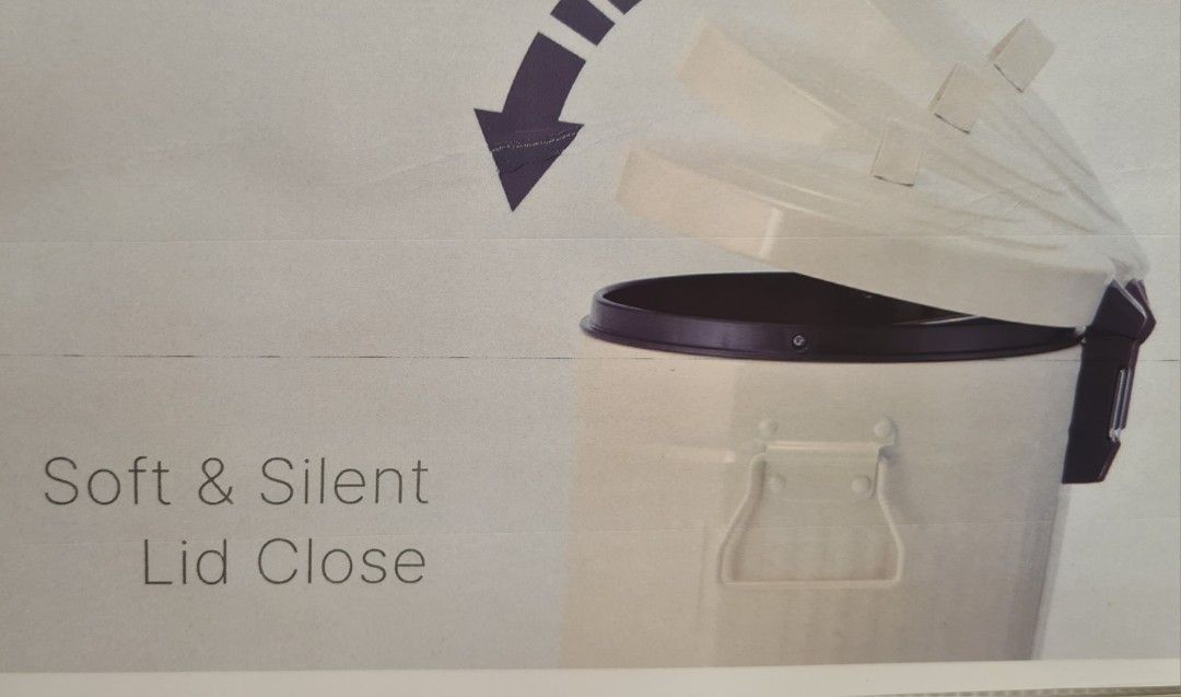 Pedal Bin Dustbin Kitchen Garbage Trash Bin Soft & Silent Lid Close ...