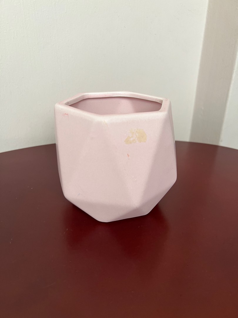 Pink hexagonal pot, Furniture & Home Living, Gardening, Pots & Planters ...