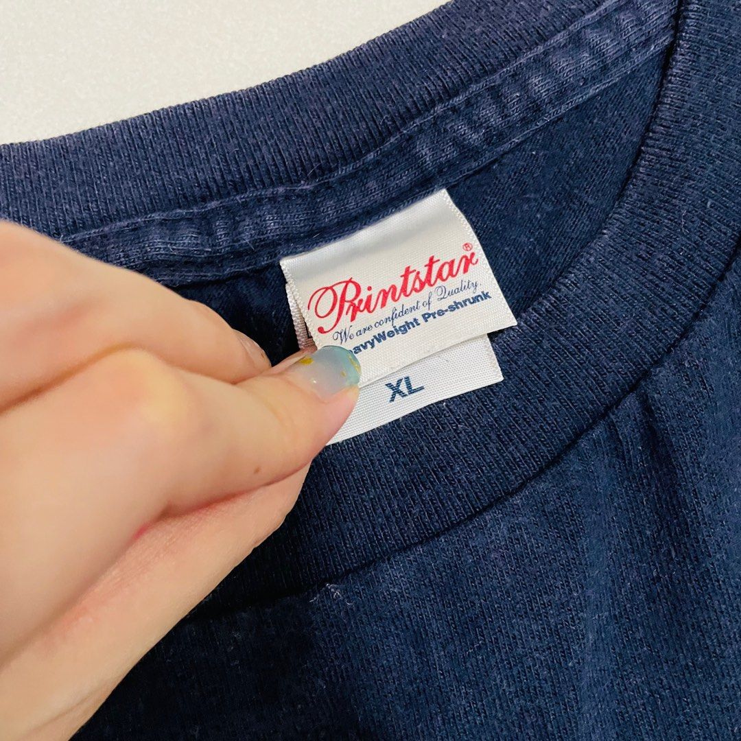 printstar japanese size XL Fishing / fish navy blue heavyweight preshrunk tee tshirt top, Men's ...