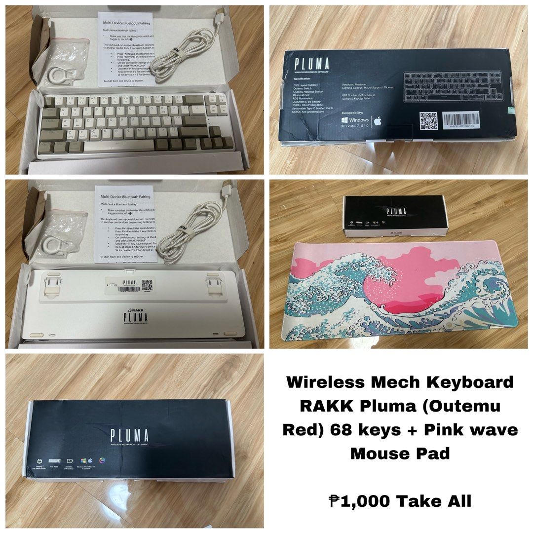 NO ISSUE! RAKK Pluma Wireless Mechanical Keyboard, Computers & Tech ...