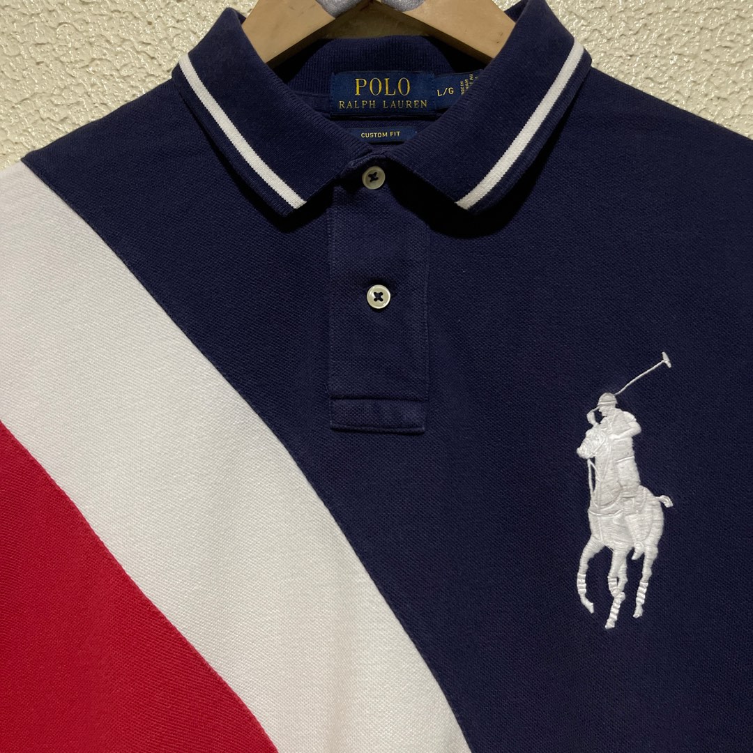 Ralph Lauren Tri Color Big Logo Polo Shirt, Men's Fashion, Tops & Sets ...
