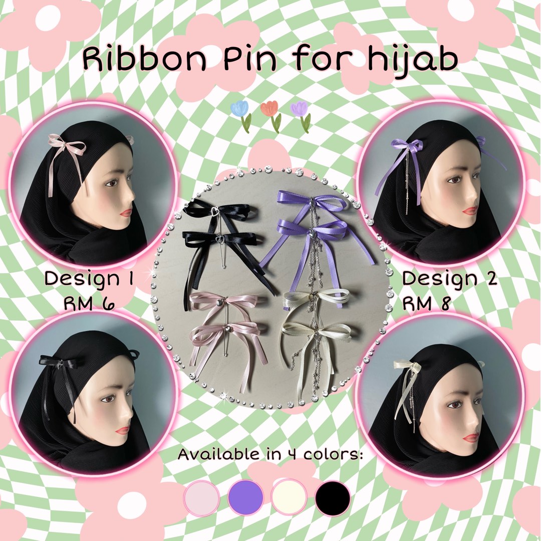 Ribbon Pin for hijab, Women's Fashion, Muslimah Fashion, Hijabs on ...
