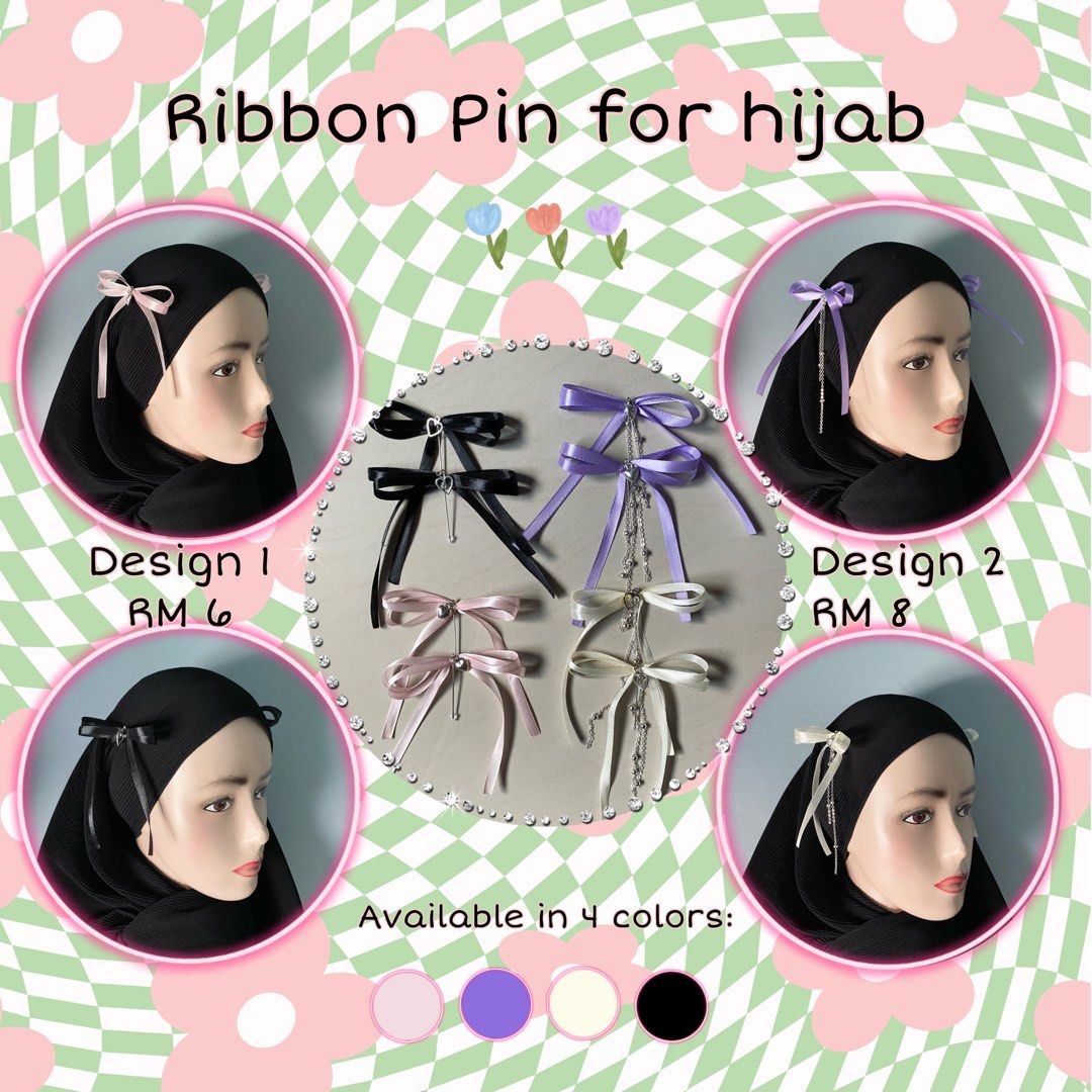 Ribbon Pin for hijab, Women's Fashion, Muslimah Fashion, Hijabs on ...