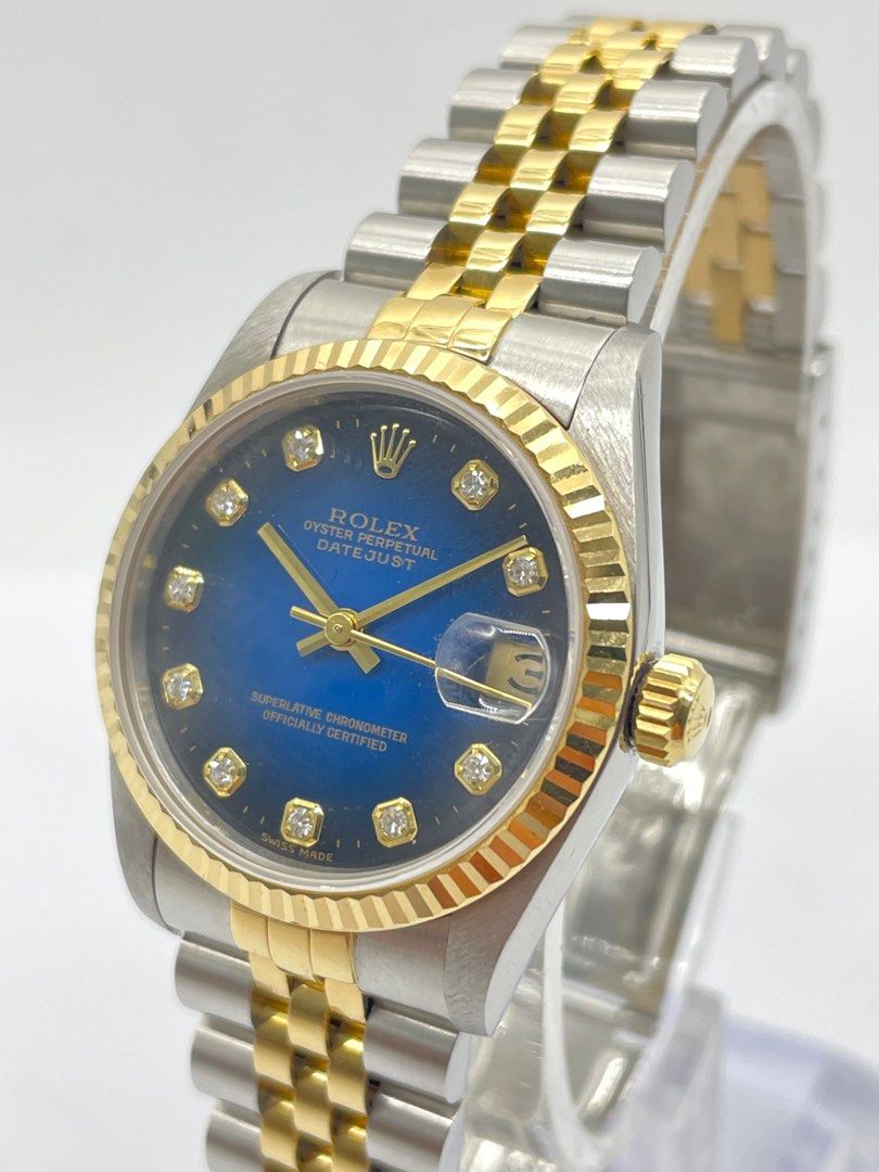 Rolex 68273 31mm Blue Diamond Dial Automatic Watch, Luxury, Watches on ...