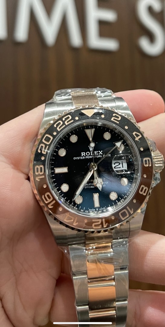 Rolex Full Factory Stickers GMT Master II 126711chnr Half Rose Gold ...
