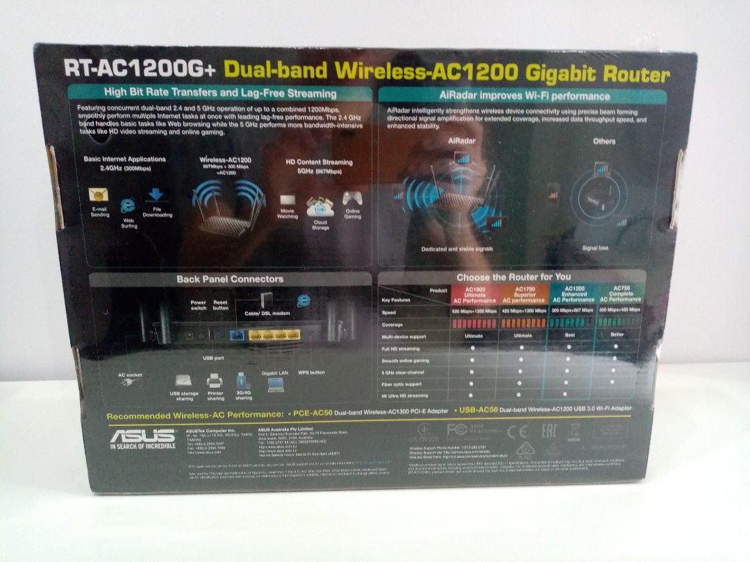 RT-AC 1200G+ Asus Dual Band Router, Computers & Tech, Office & Business ...