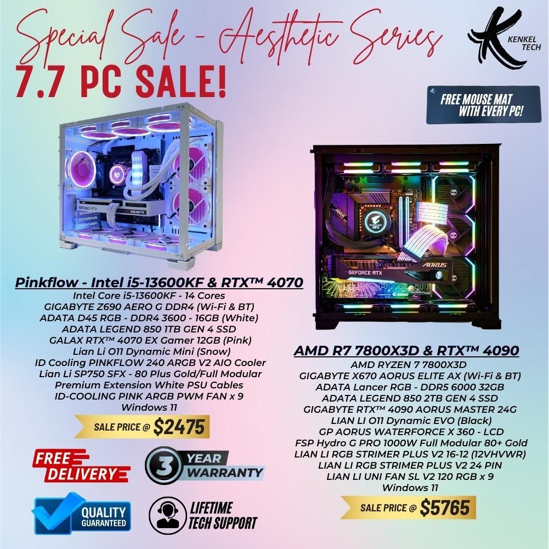 RTX 4090 Custom Gaming PC, Computer, Desktop featuring fast gaming AMD ...