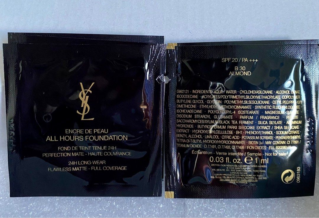 Sample YSL All Hours Foundation 1ml Code B30 Almond, Beauty & Personal ...