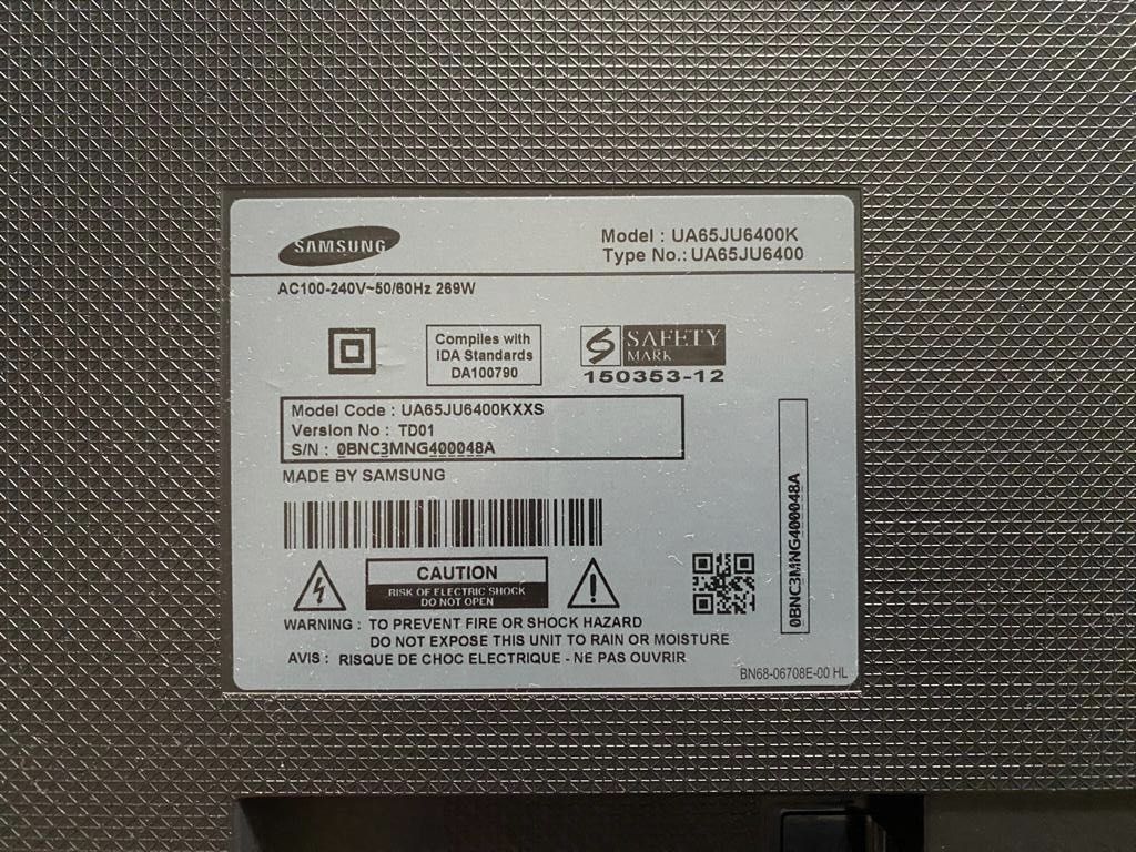 Samsung 65" UHD 4K Flat Smart TV JU6400 Series 6, TV & Home Appliances ...