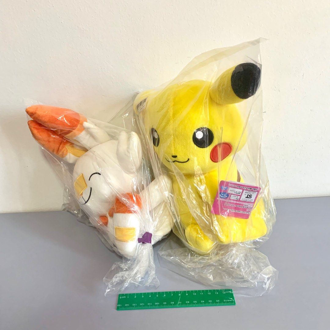 Scorbunny & Pikachu (Pokemon Soft Toy/Plushie/Toreba), Hobbies & Toys ...