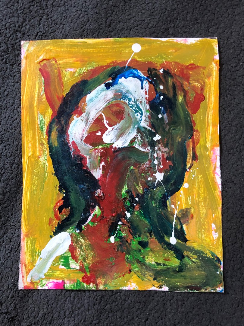 “Self love” abstract painting on Carousell