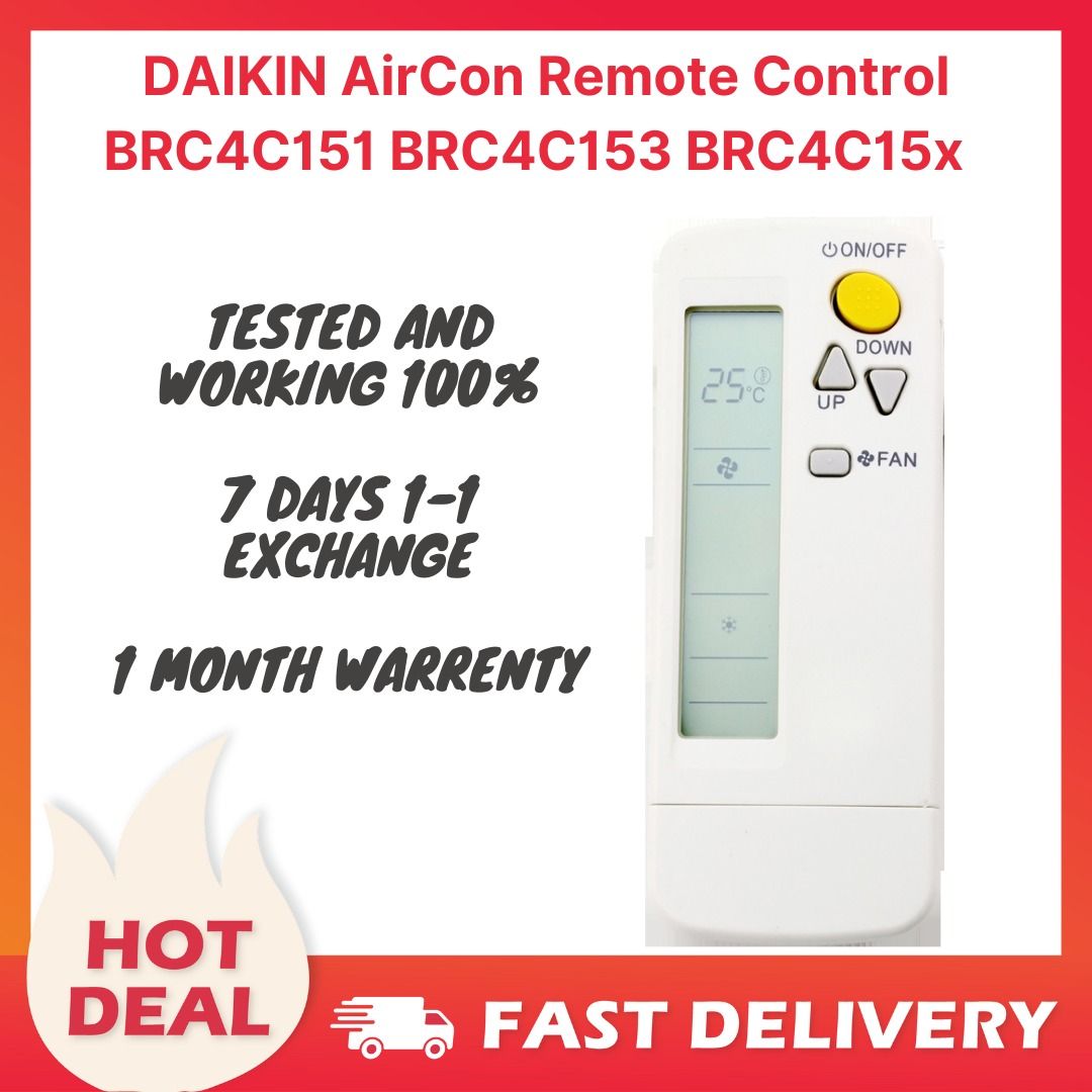 [SG READY STOCK] DAIKIN (Singapore) Air Con Remote Control BRC4C151 ...