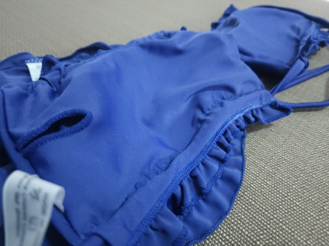 Shein dark blue ruffled bikini on Carousell