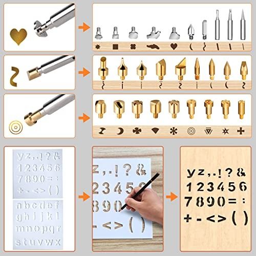 [Stockist.SG] Pyrography Kit, 60W Wood Burning Pyrography Adjustable ...
