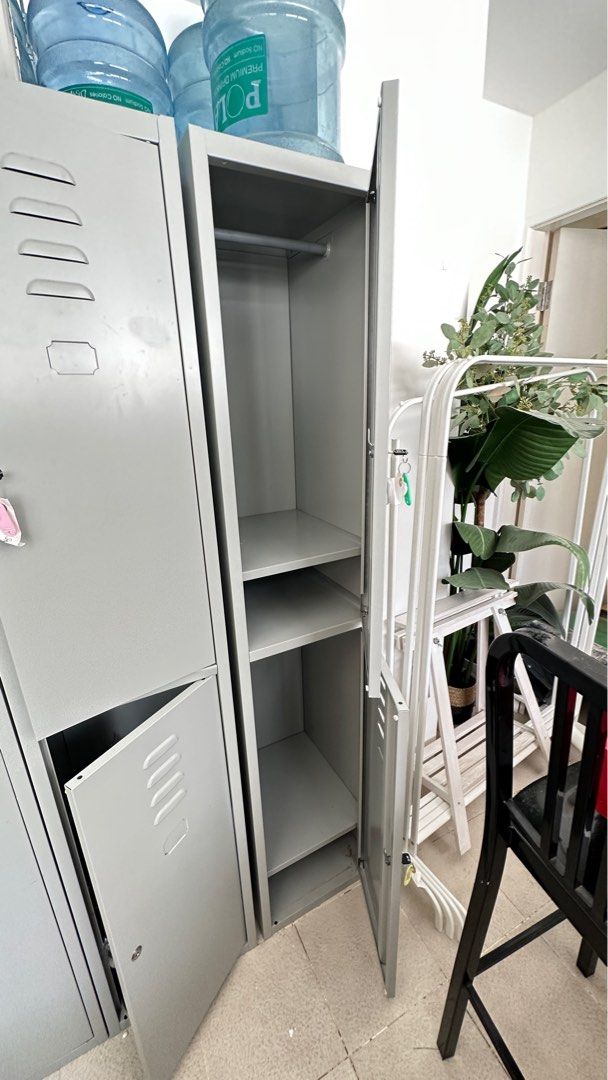 Tall metal lockers with space for hangers, Furniture & Home Living ...