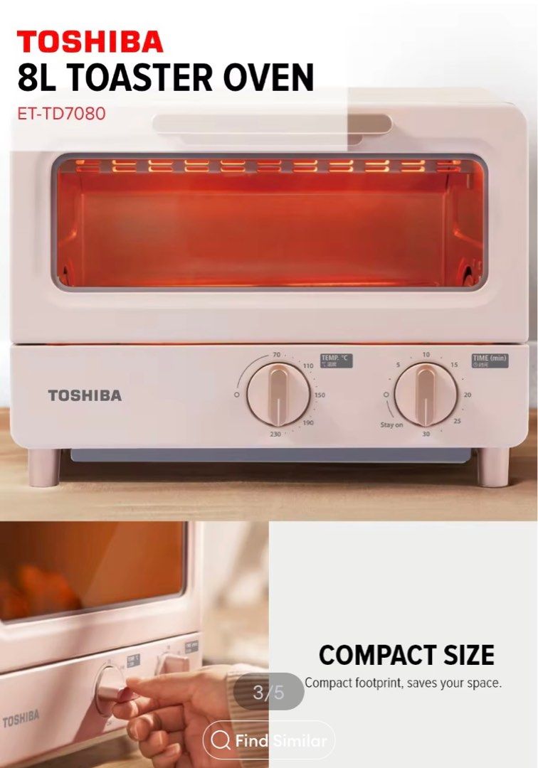 Toshiba Mini Oven pink, Furniture & Home Living, Kitchenware ...