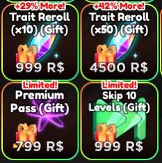 Trait Rerolls Anime Adventure, Video Gaming, Gaming Accessories, In ...