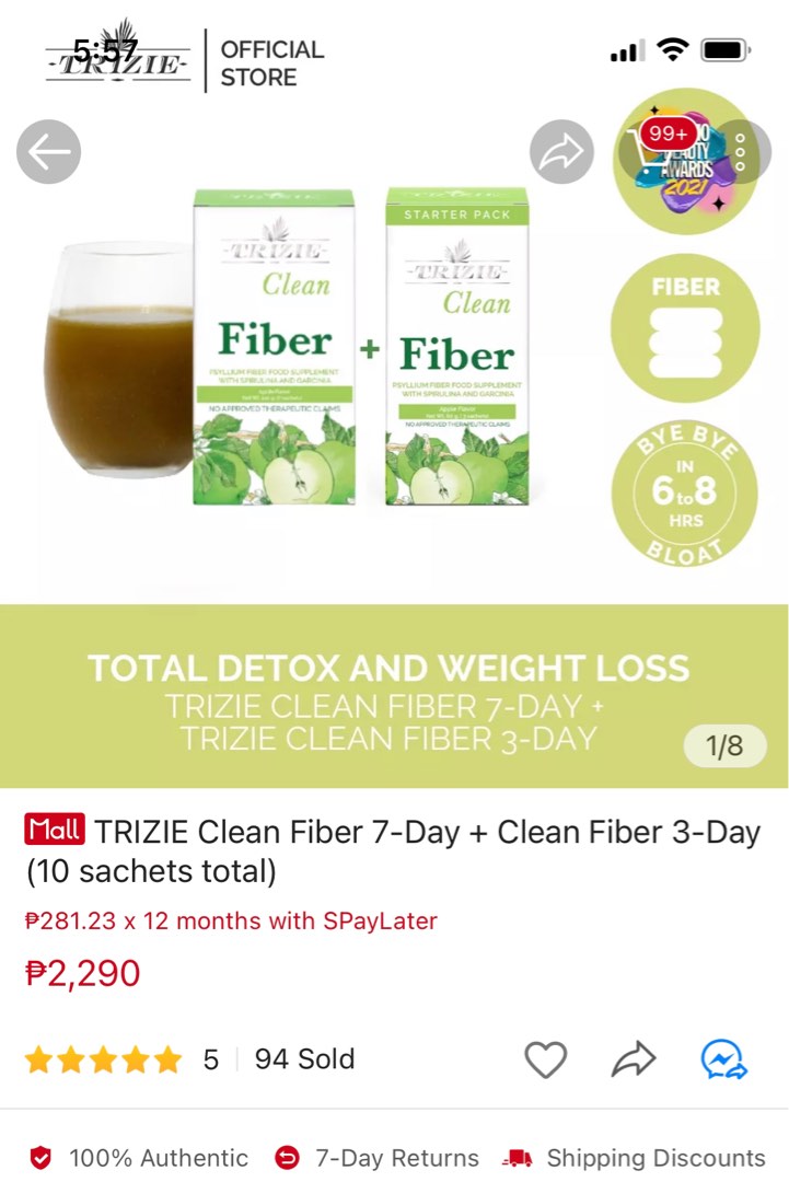 Trizie fiber clean on Carousell