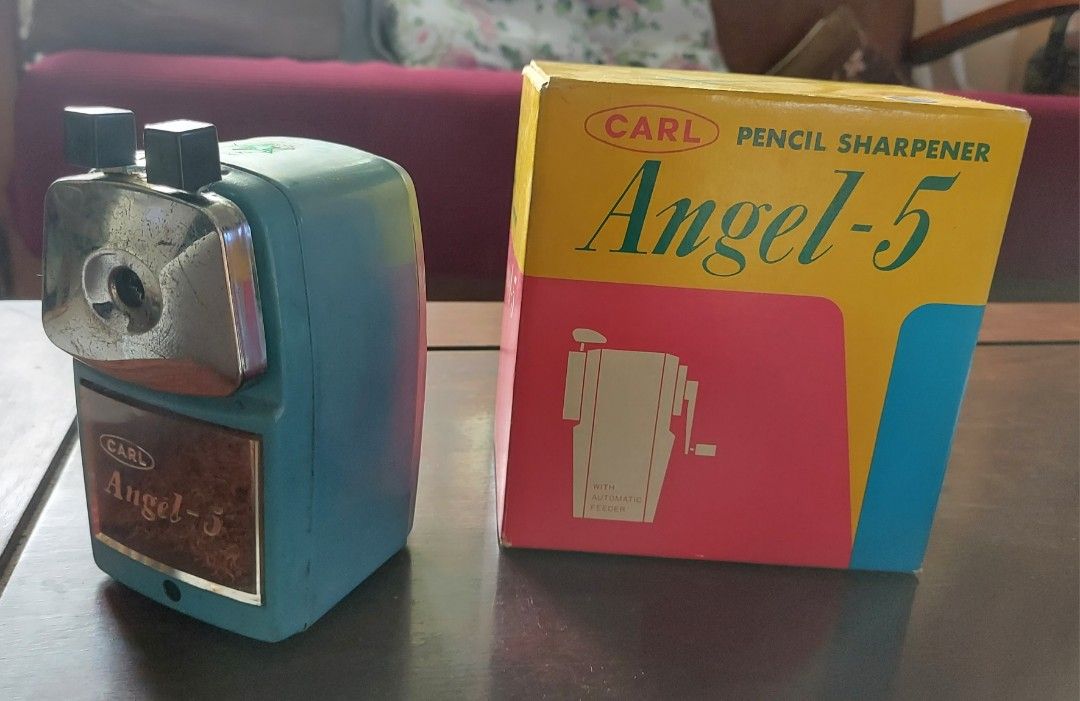 Vintage Carl Angel-5 Rotary Pencil Sharpener, Hobbies & Toys ...