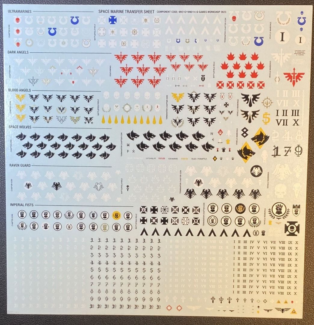 Warhammer 40k Leviathan Space Marine Decals Transfer Sheet, Hobbies ...
