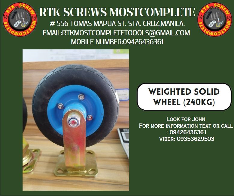 Weighted solid wheel (240kg), Commercial & Industrial, Construction ...